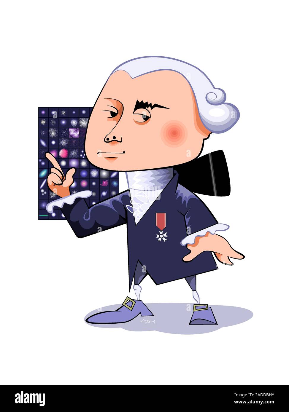 Caricature of the French astronomer Charles Messier (1730-1817 ...
