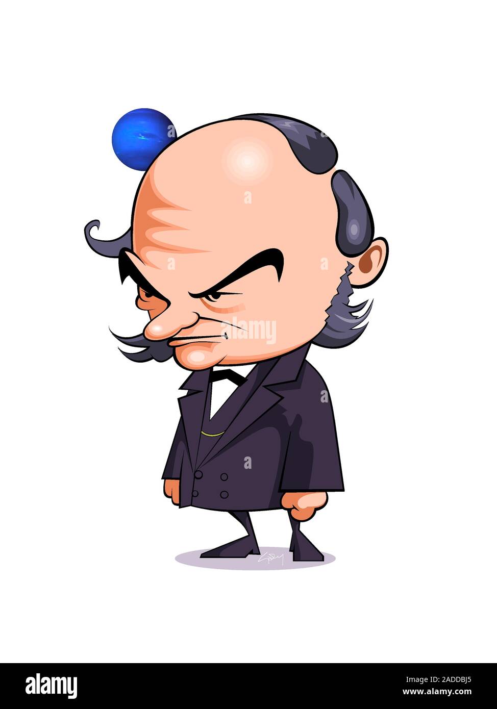 Caricature of the British astronomer John Couch Adams (1819-1892), with ...