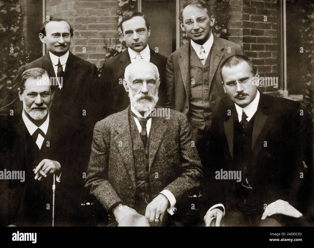 Freud and Jung in the USA, 1909. US psychologist G. Stanley Hall (1846 ...