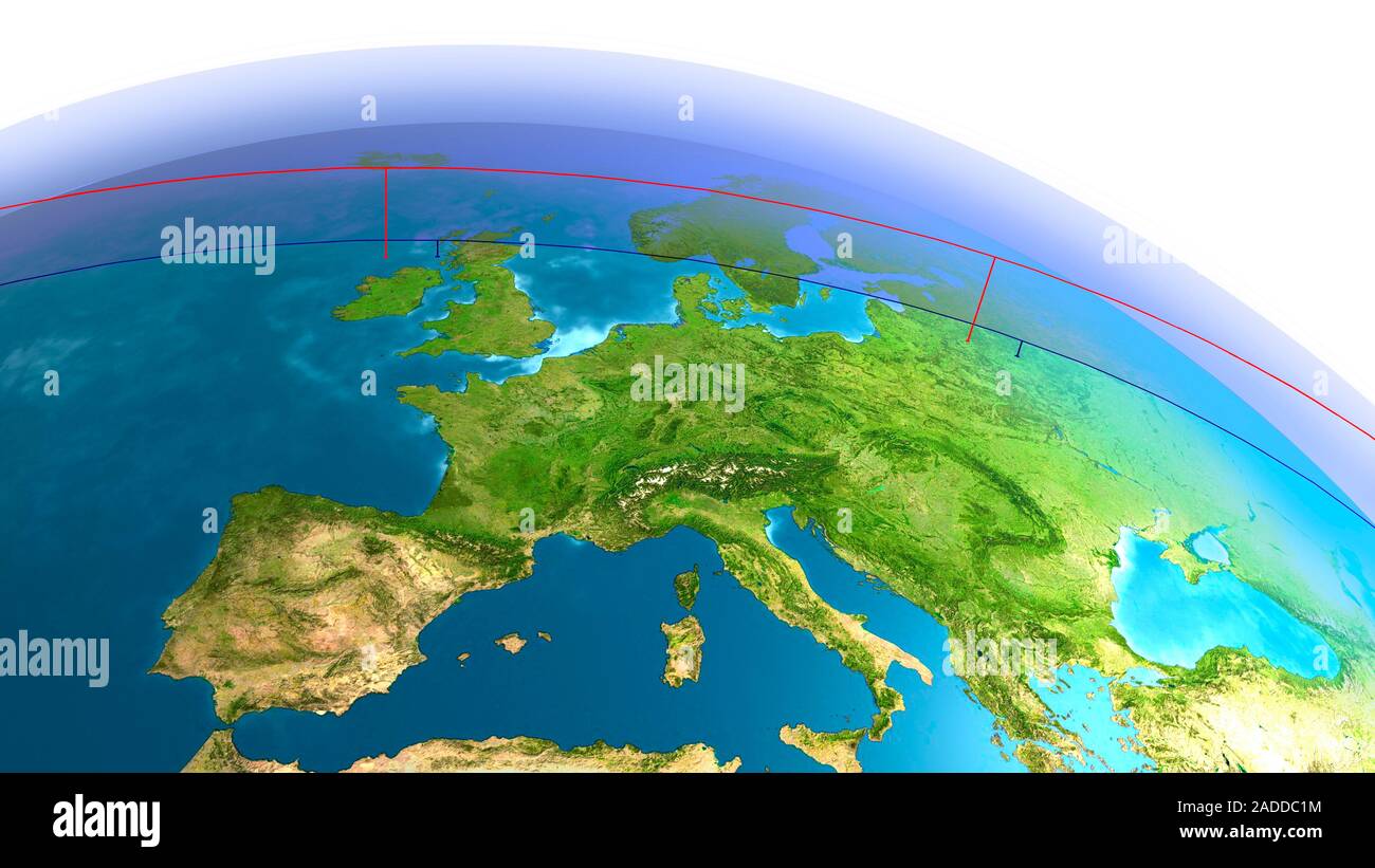 Schematic illustration showing the relative height of space compared to ...