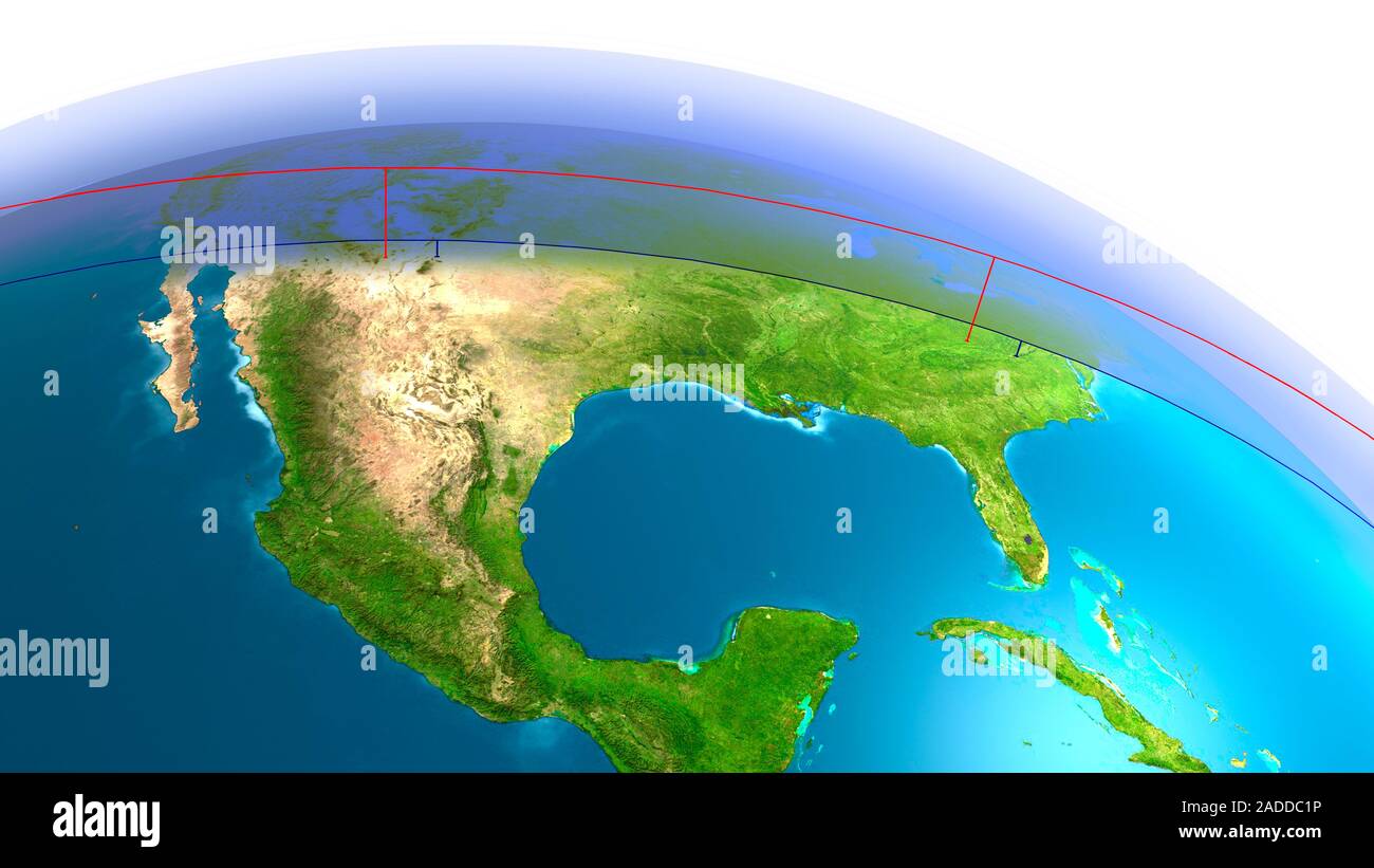 Schematic illustration showing the relative height of space compared to ...