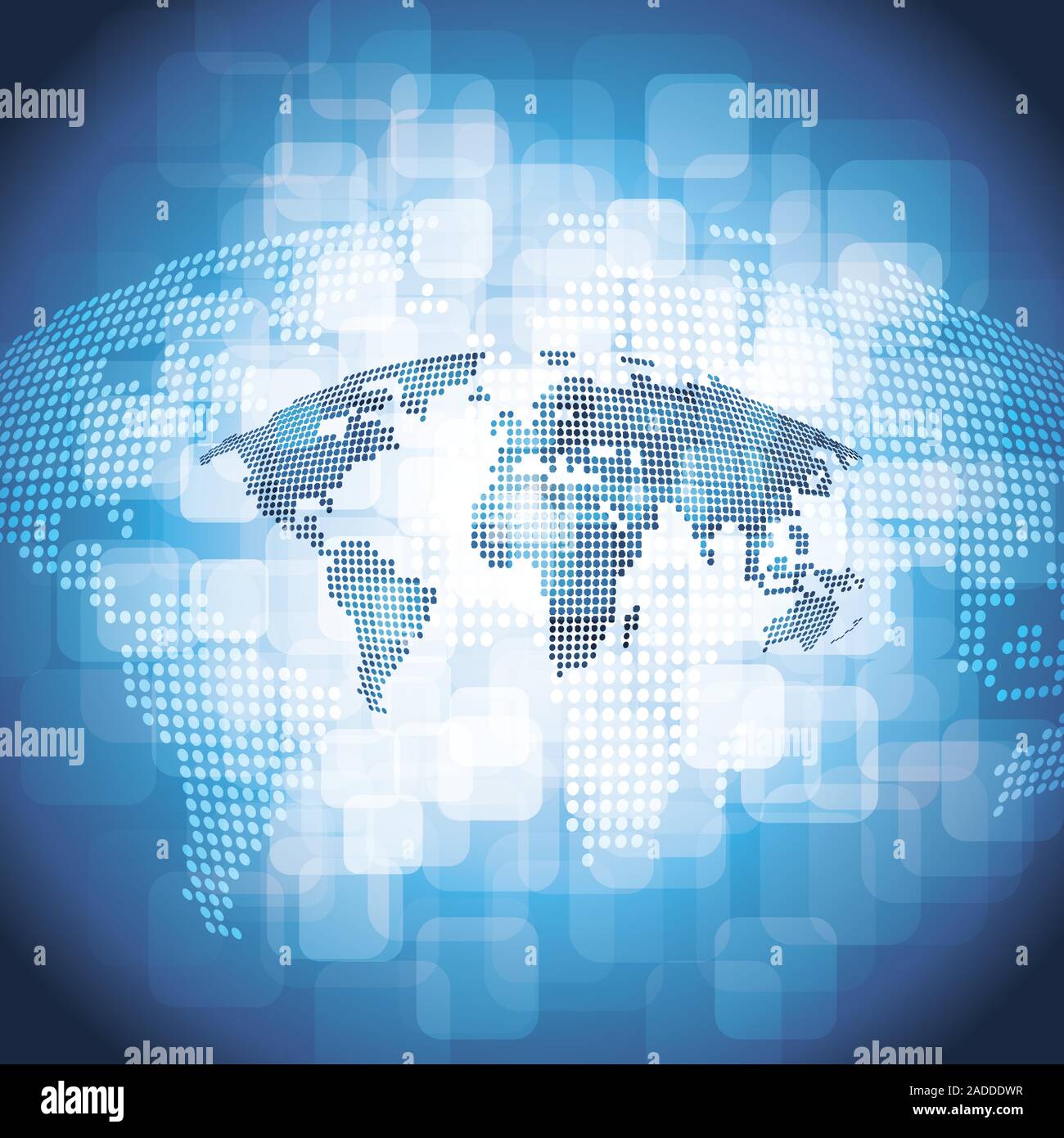 3D Abstract Blue World Map Background - Vector Illustration Stock ...