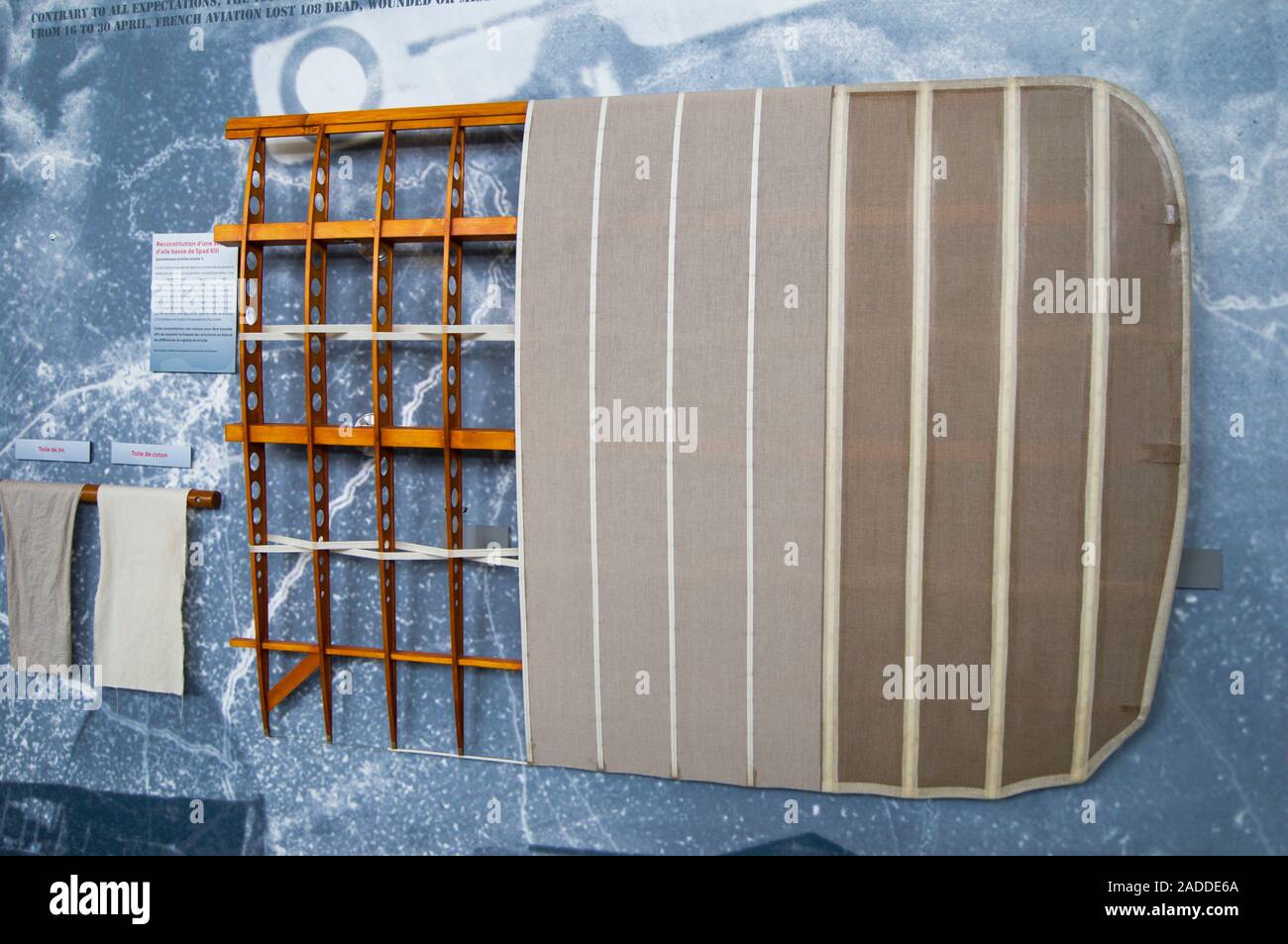 A museum display at Le Bourget, near Paris, France, of a SPAD XIII ...