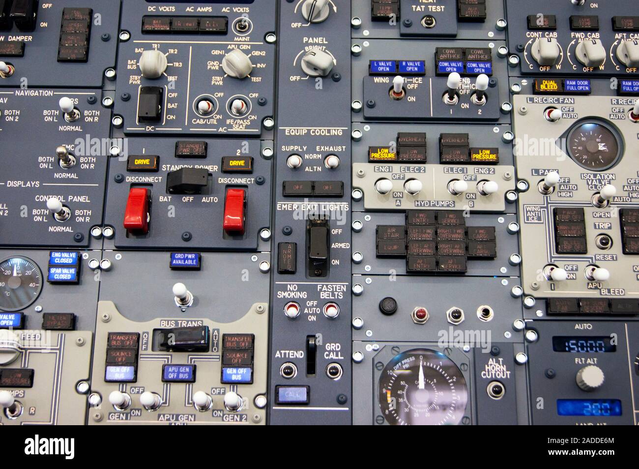 An aircraft engineering panel on display at the 2015 Paris Air Show ...