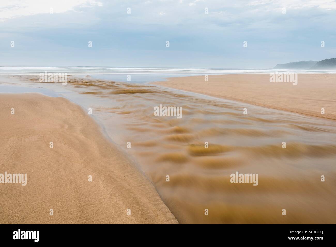 The Groot estuary mouth as it flows into the sea. Photographed at ...