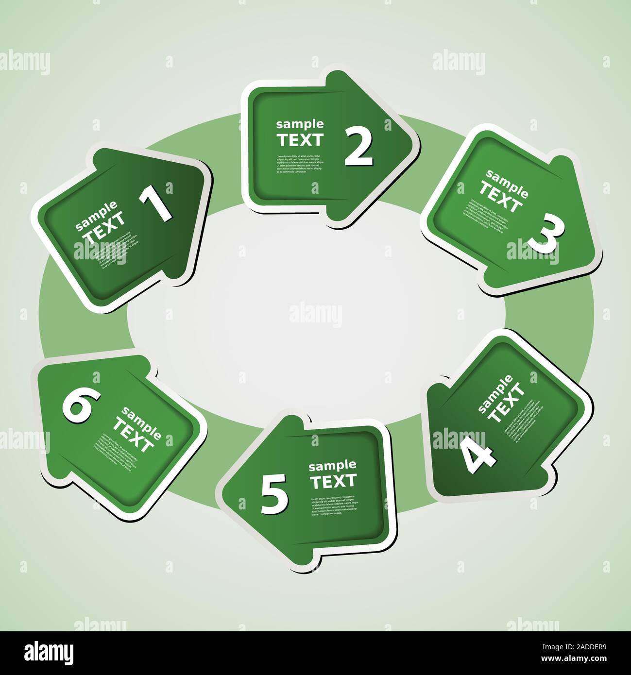 Set of Green Numbered Next Step Arrow Box Designs - Illustration in ...