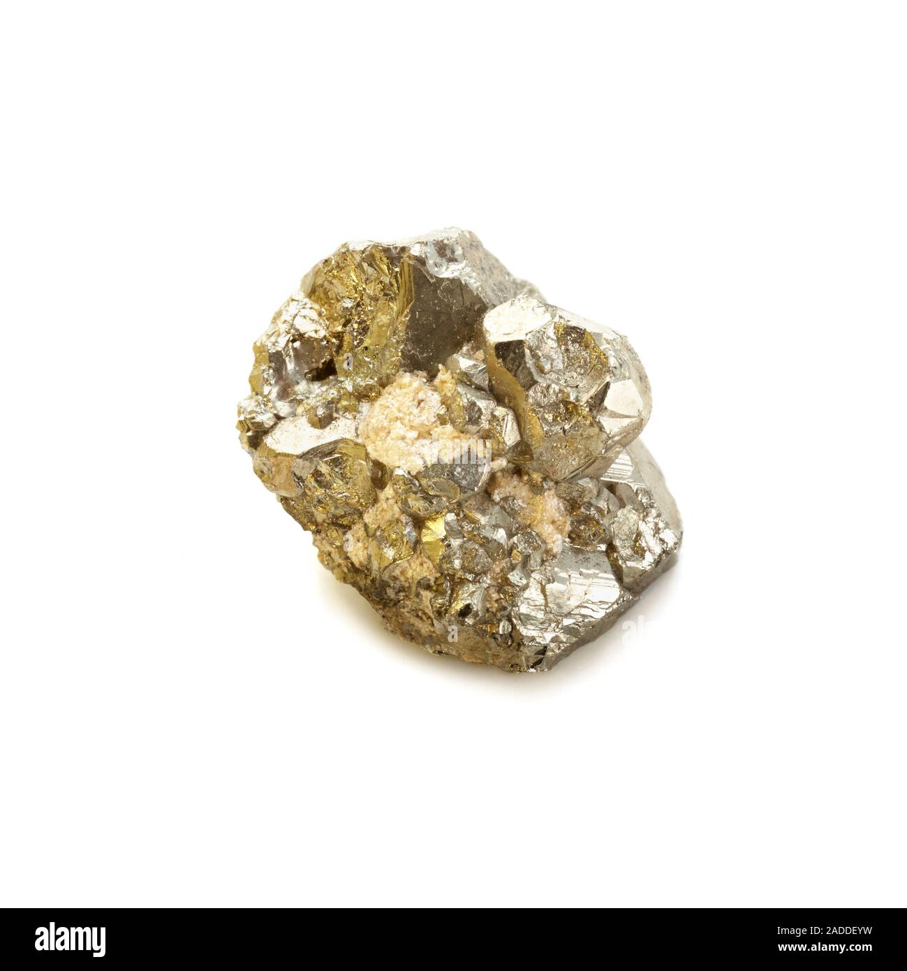 Native gold. Sample of gold in its native mineral form. Gold (Au) is a ...