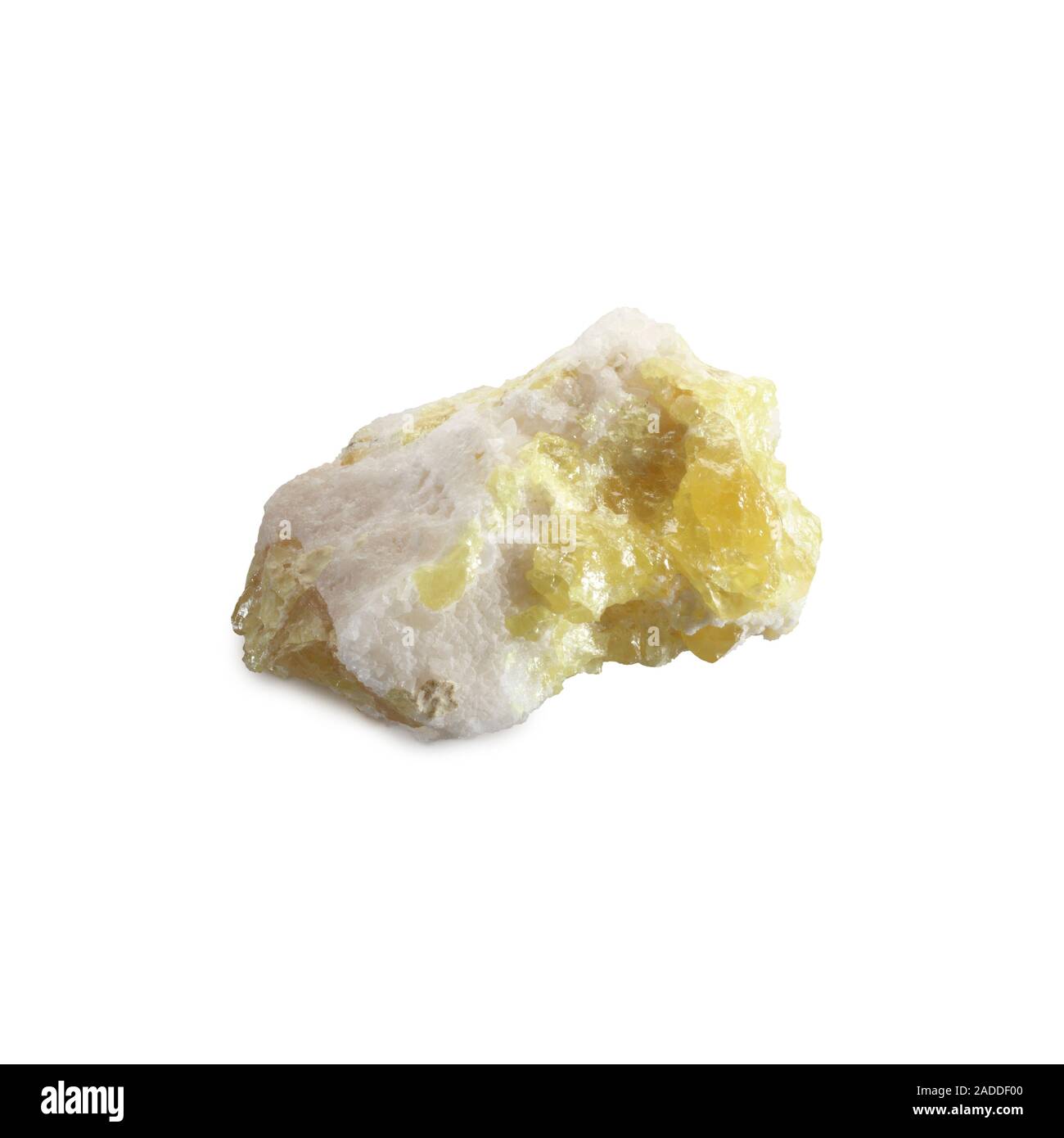 Native sulphur. Sulphur, seen here in its native elemental mineral form ...
