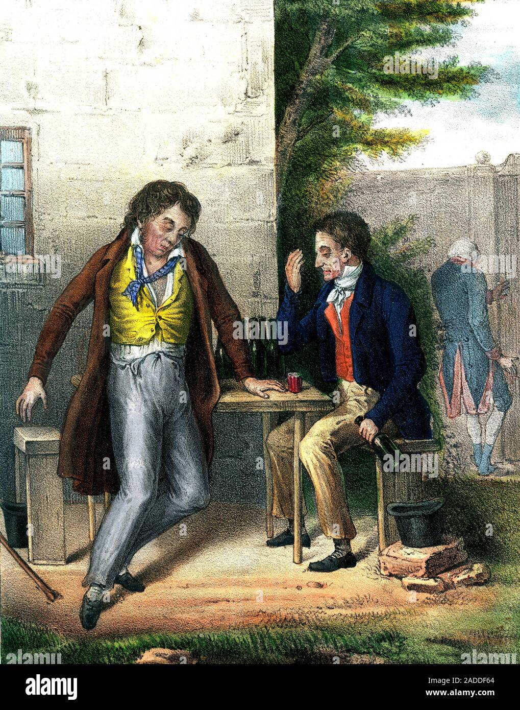 Lavater's physiognomy theories. 19th-century illustration of 'drunkards ...