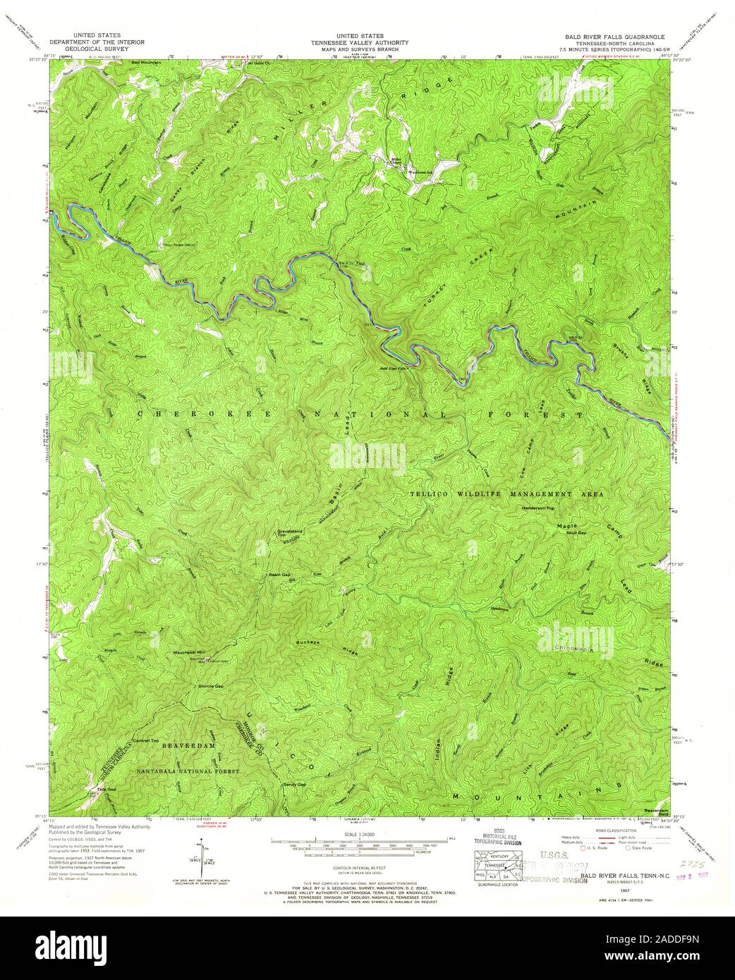 Tennessee river map Cut Out Stock Images & Pictures - Alamy