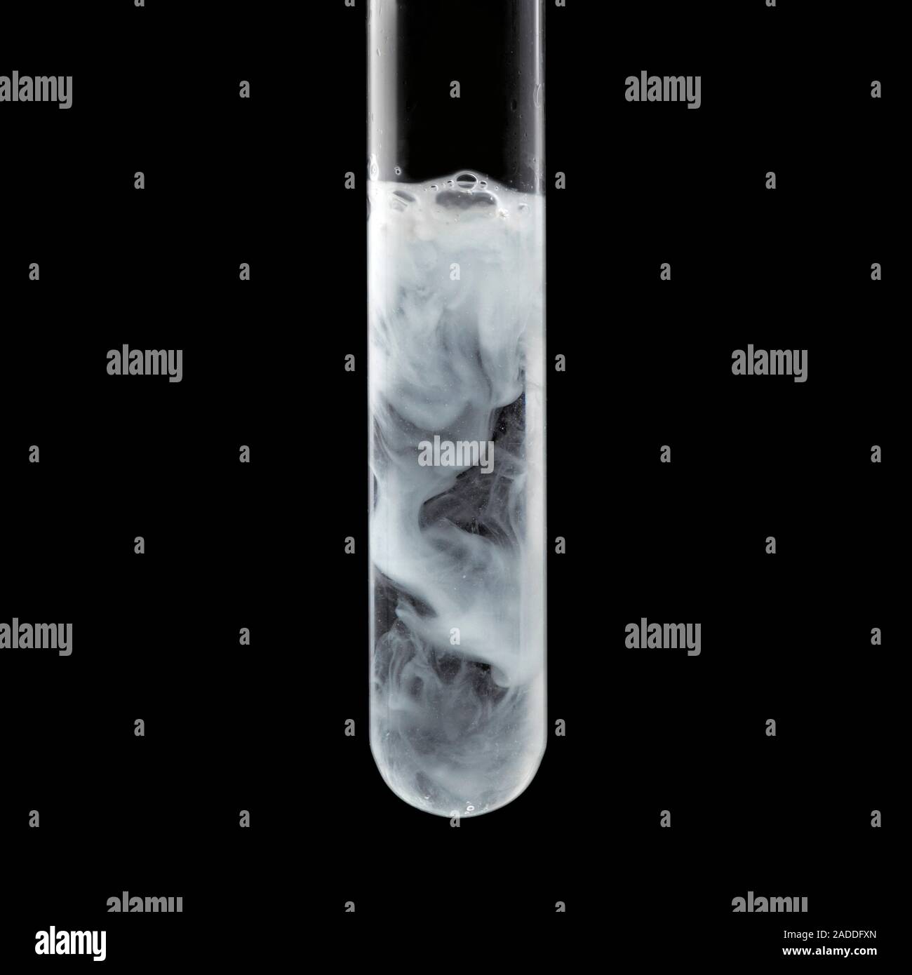 Calcium reacting with water, later stage. Calcium metal (Ca) reacts ...