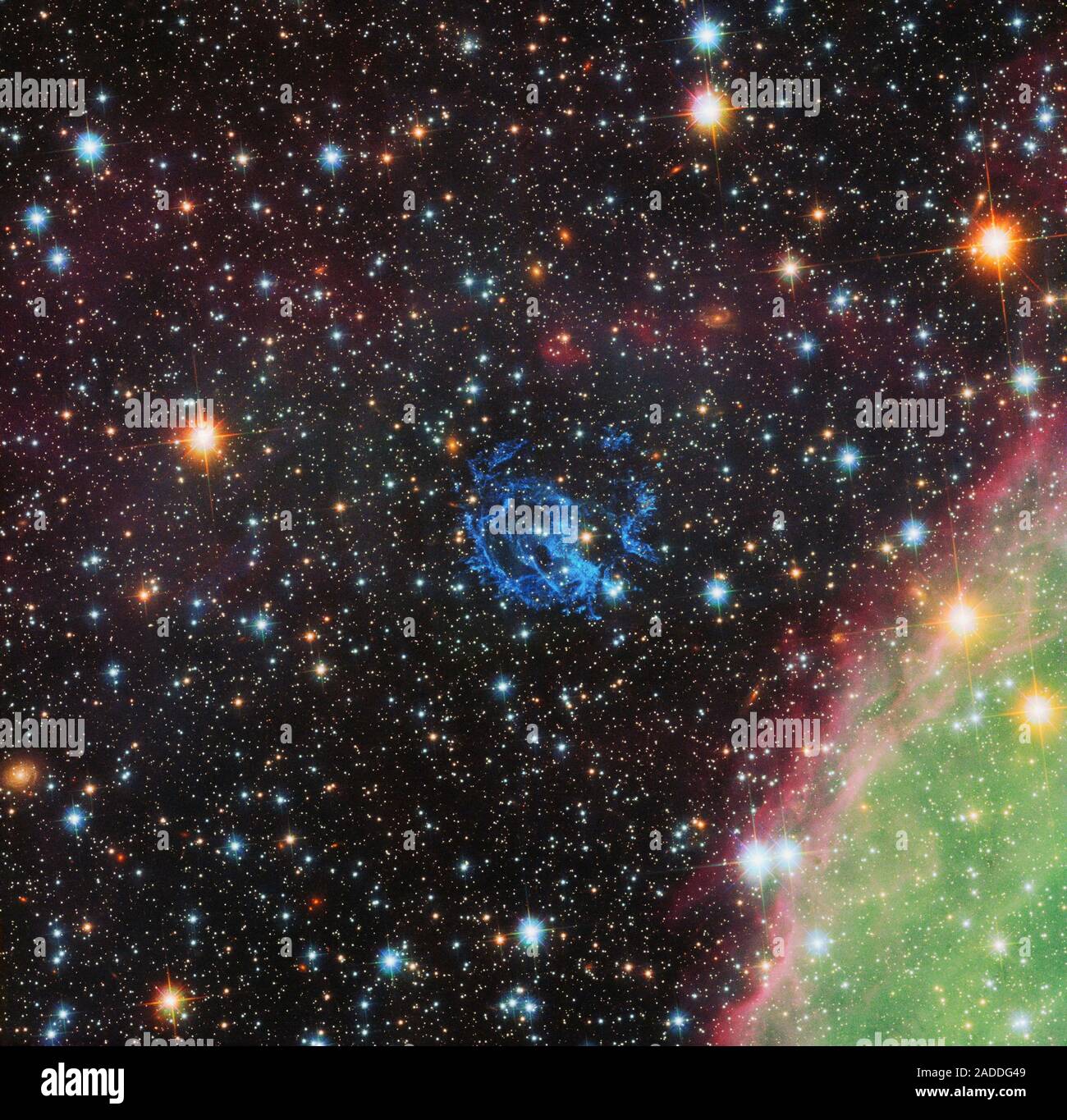 Supernova remnant in Small Magellanic Cloud, Hubble Space Telescope ...