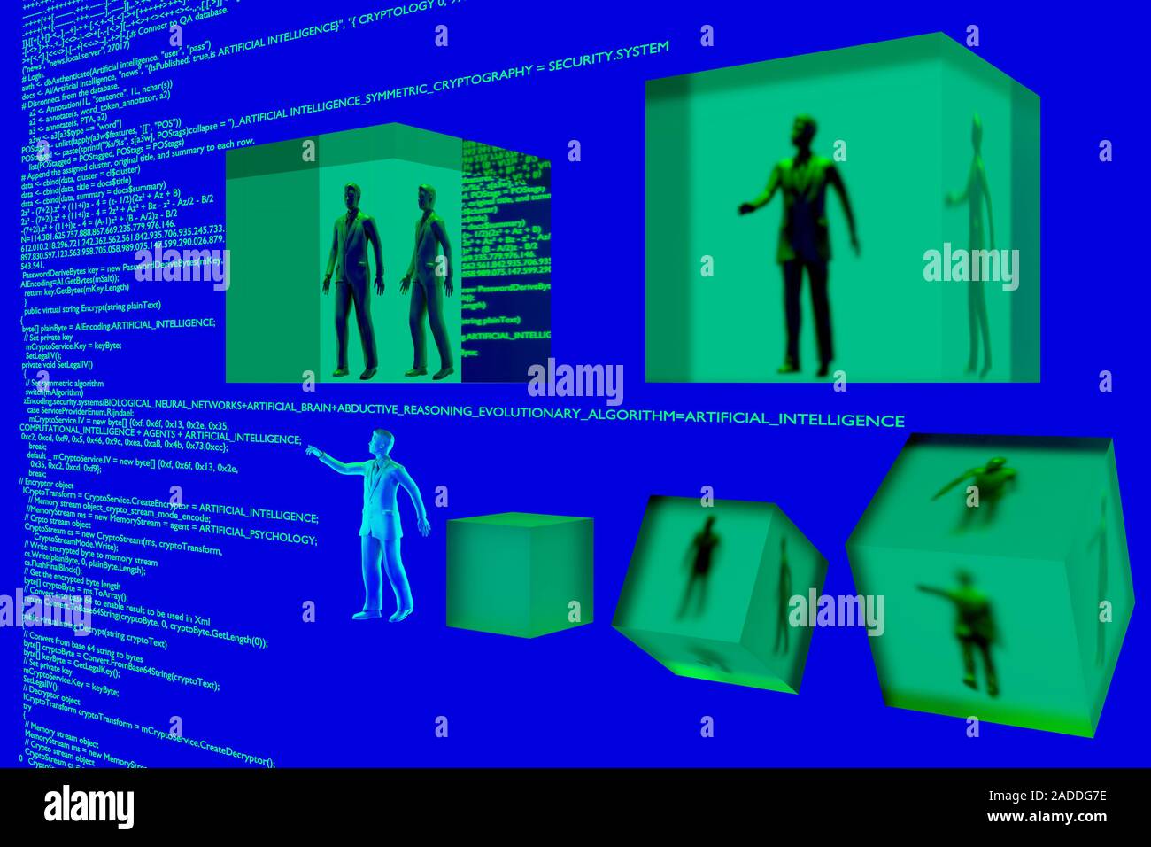 Artificial intelligence. Conceptual artwork of computer coding and ...
