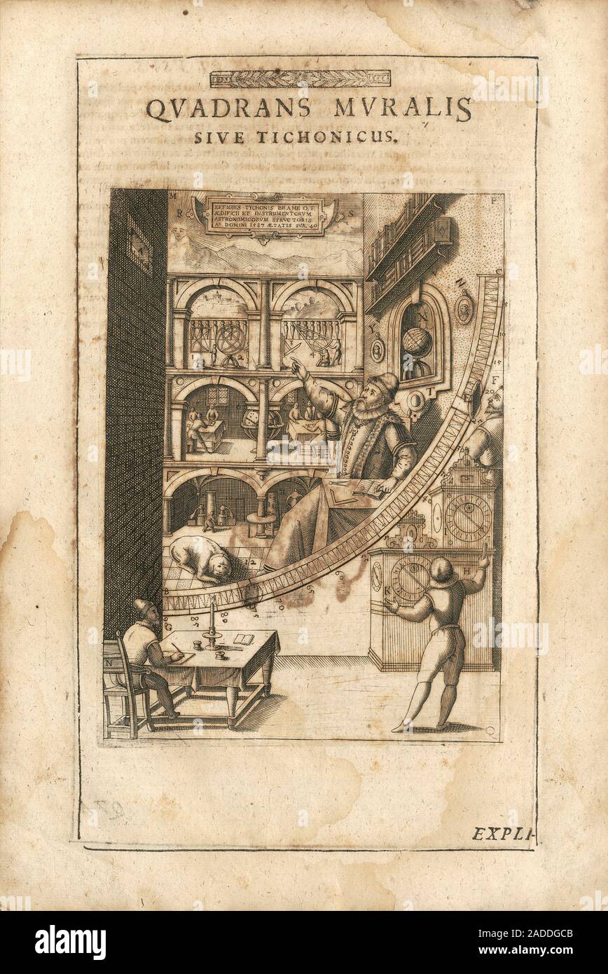 Illustration of the Danish astronomer Tycho Brahe (1546-1601) sitting ...