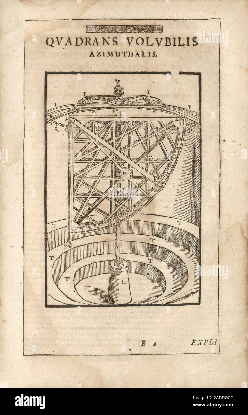 Illustration of a revolving wooden astronomical quadrant from Tycho ...