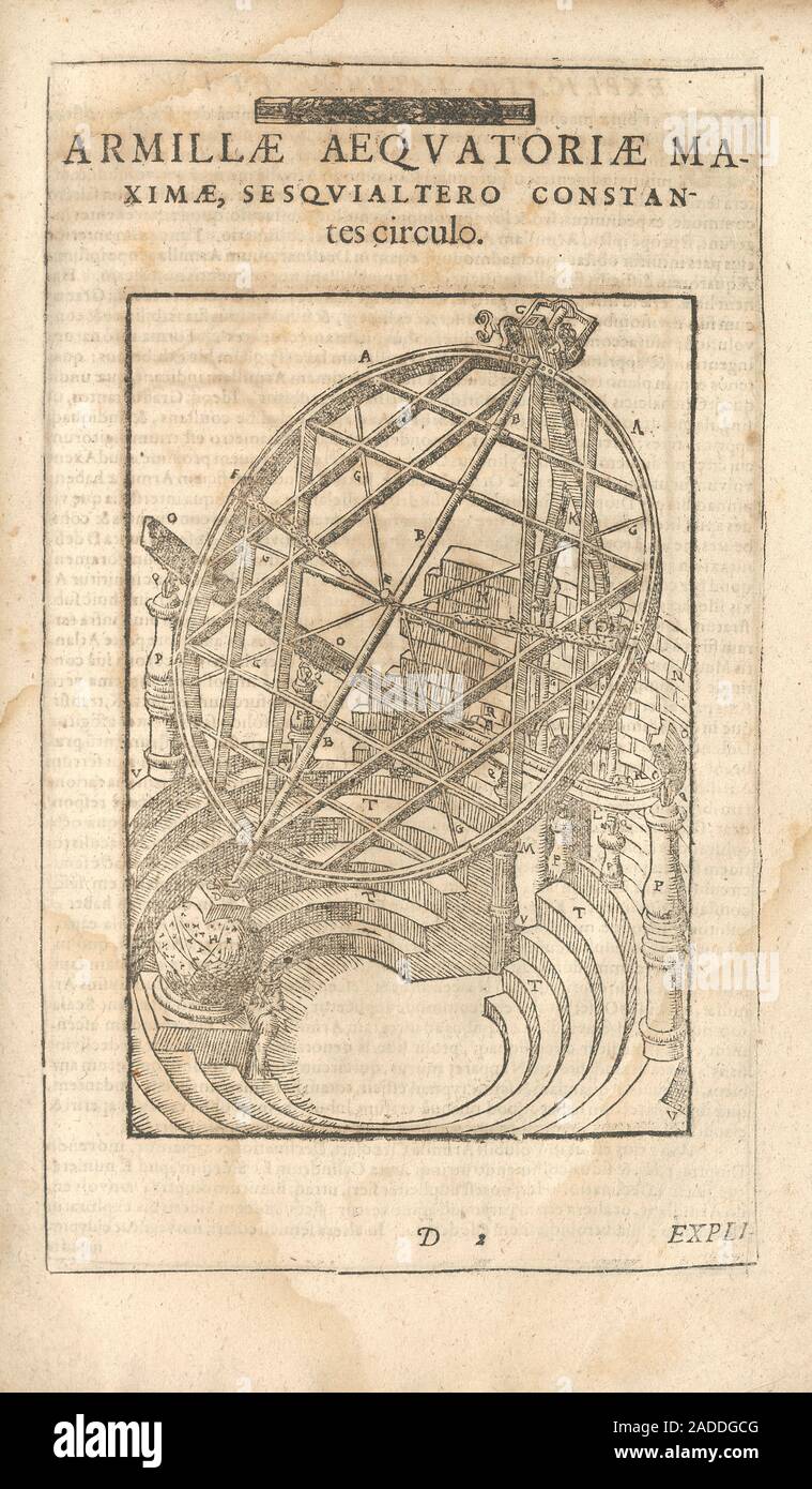 Illustration of The Great Equatorial Armillary Instrument from Tycho ...