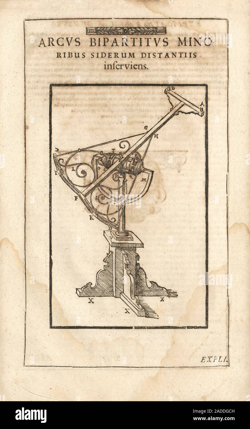 Illustration of a bipartite arc from Tycho Brahe's observatory at ...
