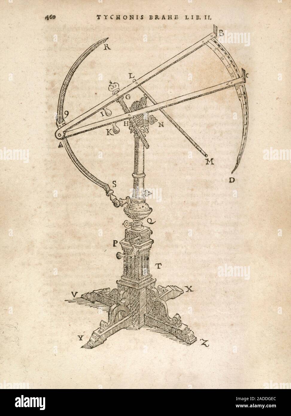Illustration of an astronomic sextant made of steel from Tycho Brahe's ...