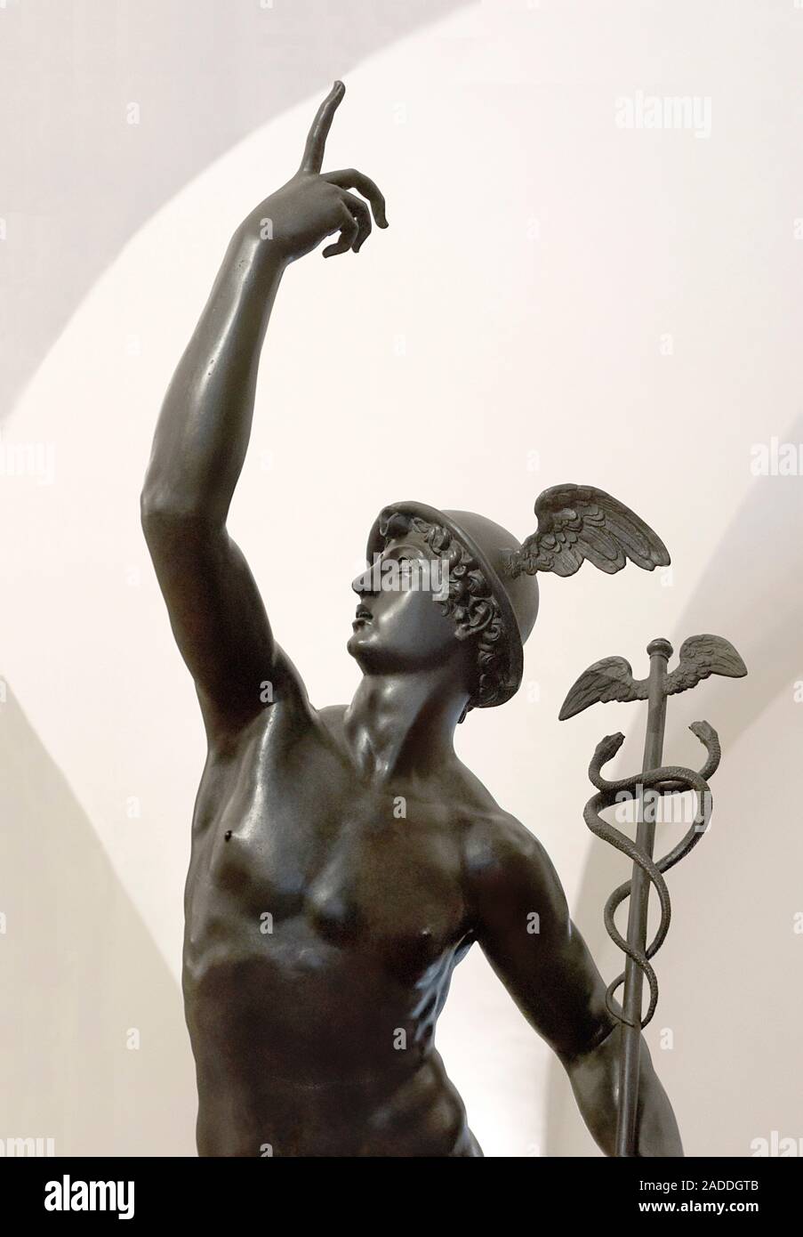 Bronze statue of Mercurious, the Roman messenger god and god of traders ...