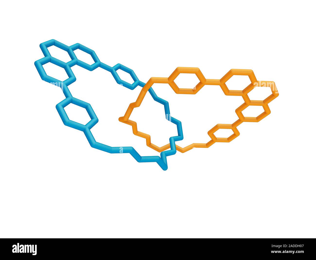 Molecular model of a catenane, a type of mechanically-interlocked ...