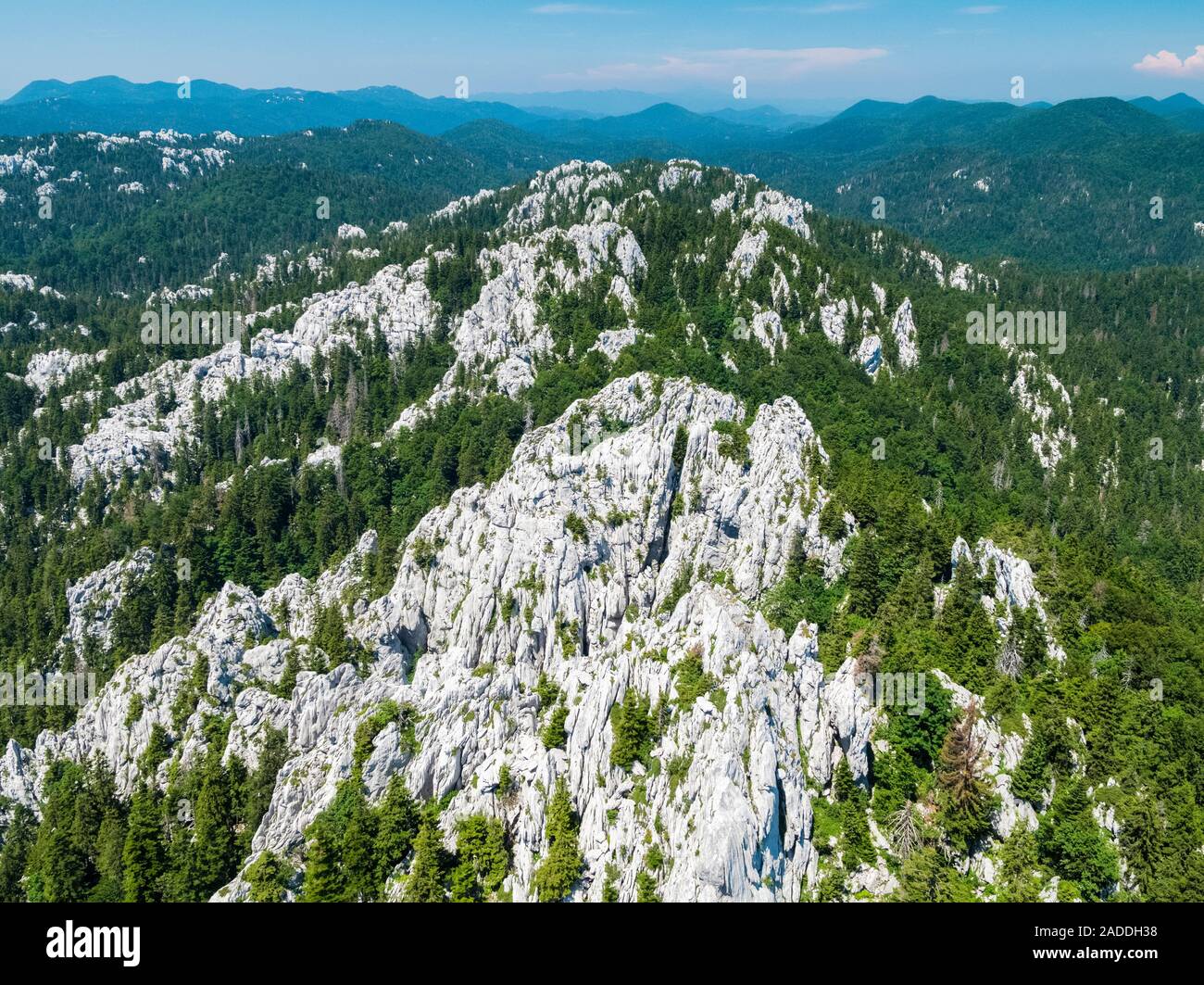 Aerial view of Bijele stijene mountains in Croatia Stock Photo - Alamy