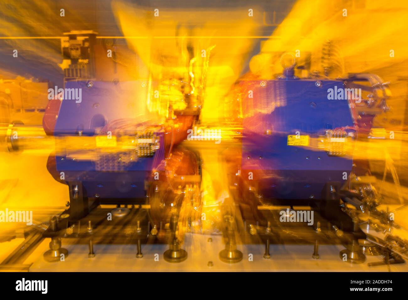 Particle accelerator quadrupole magnets, abstract image. These magnets ...