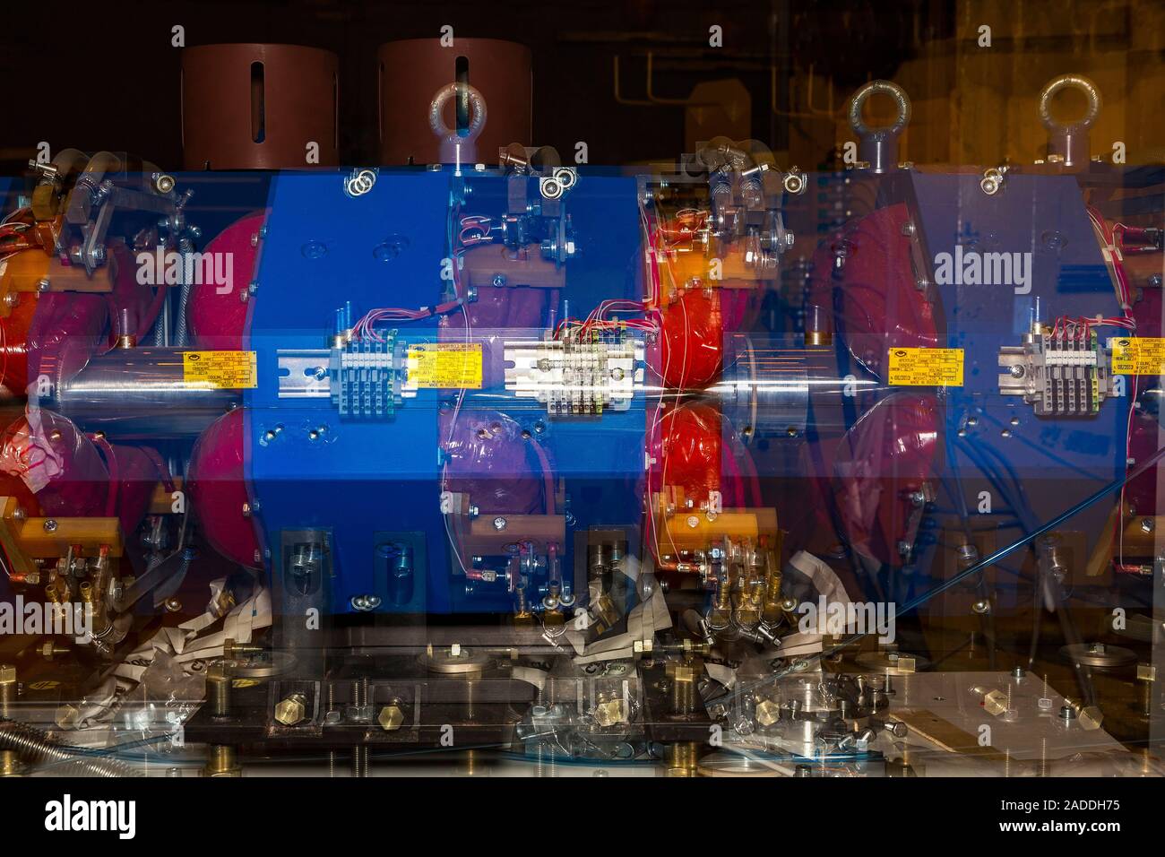 Particle accelerator quadrupole magnets, abstract image. These magnets ...