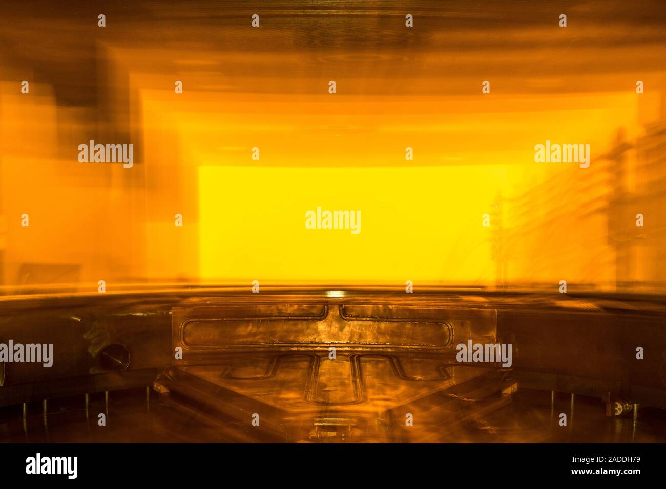 Cyclotron particle accelerator, abstract image. This internal part of ...