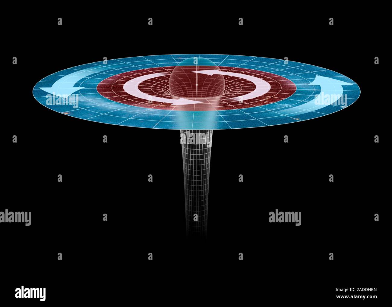 Spinning black hole, illustration. One consequence of Einstein's theory ...