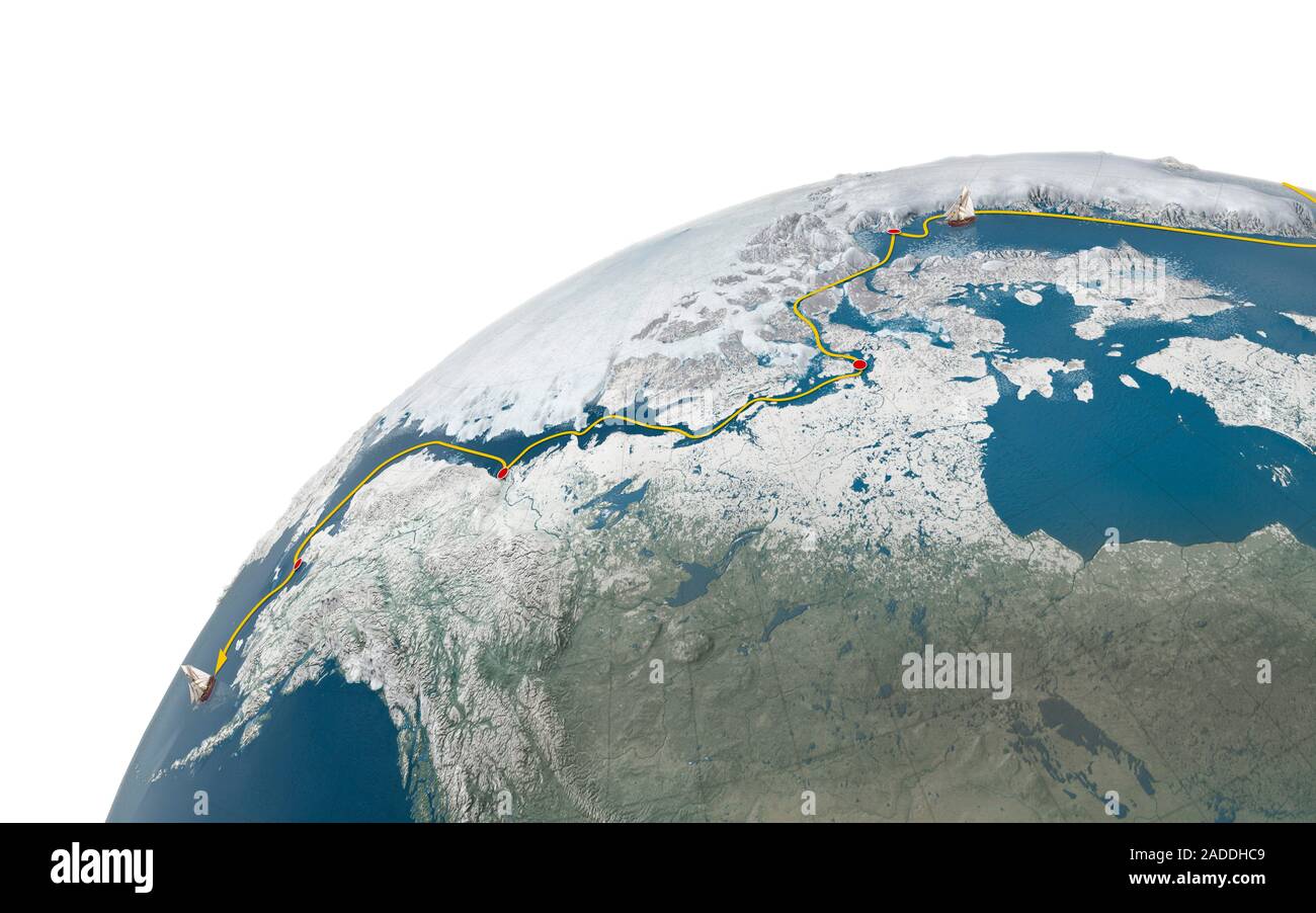 Amundsen's Northwest Passage expedition, 1903-6. Norwegian explorer ...