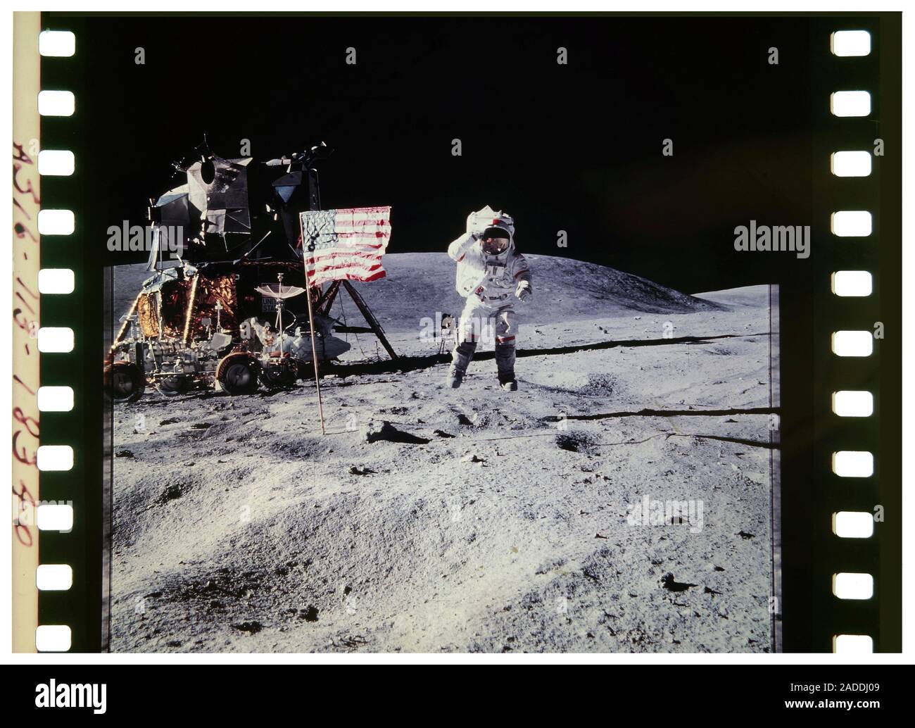 Original 70mm film showing Apollo 16 astronaut John Young jumping and ...