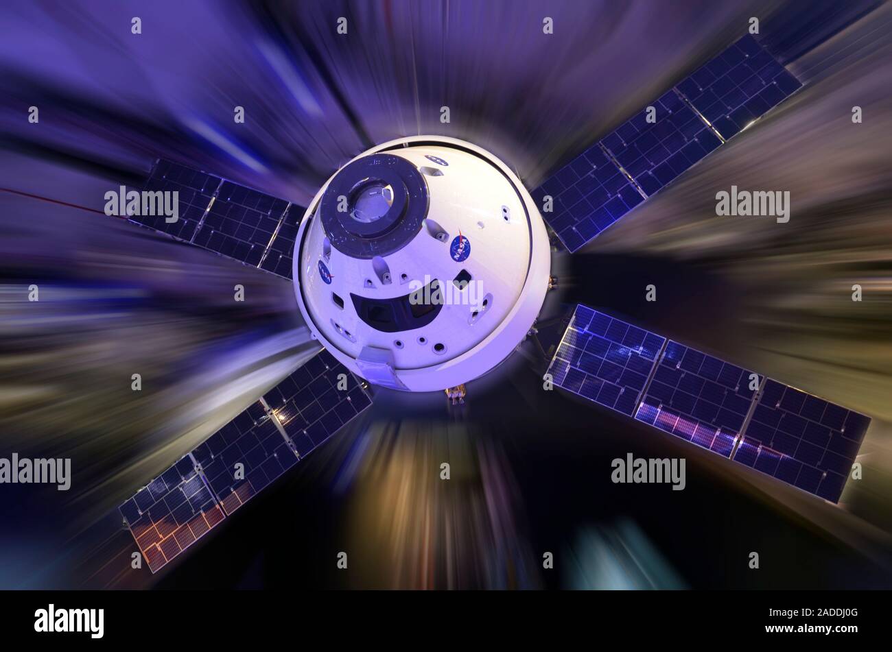 Scale model of NASA's Orion manned spacecraft, which is designed as a ...