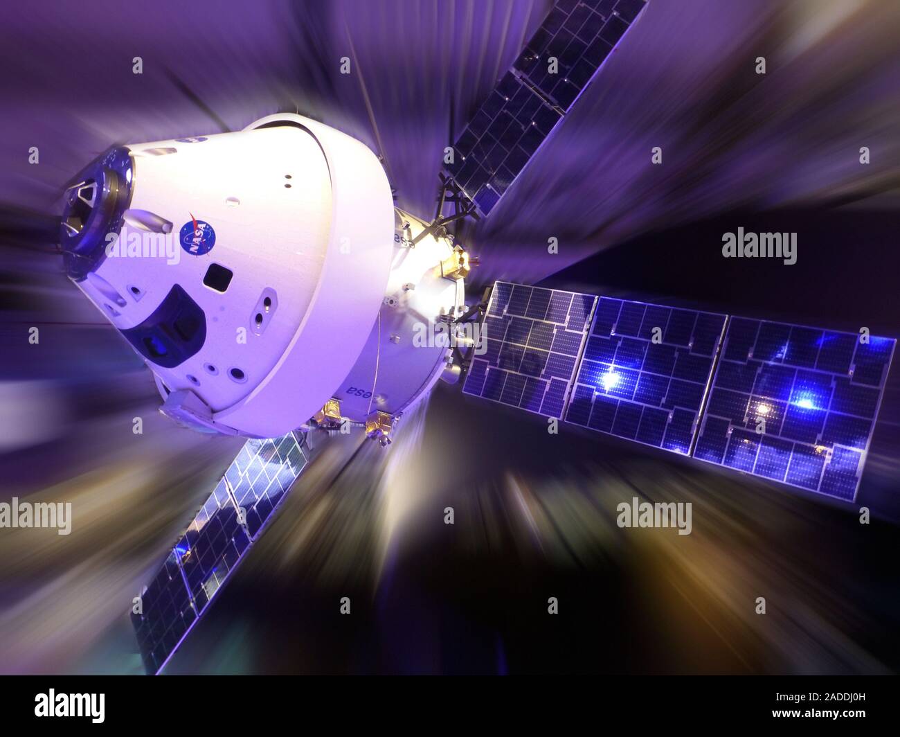 Scale model of NASA's Orion manned spacecraft, which is designed as a ...