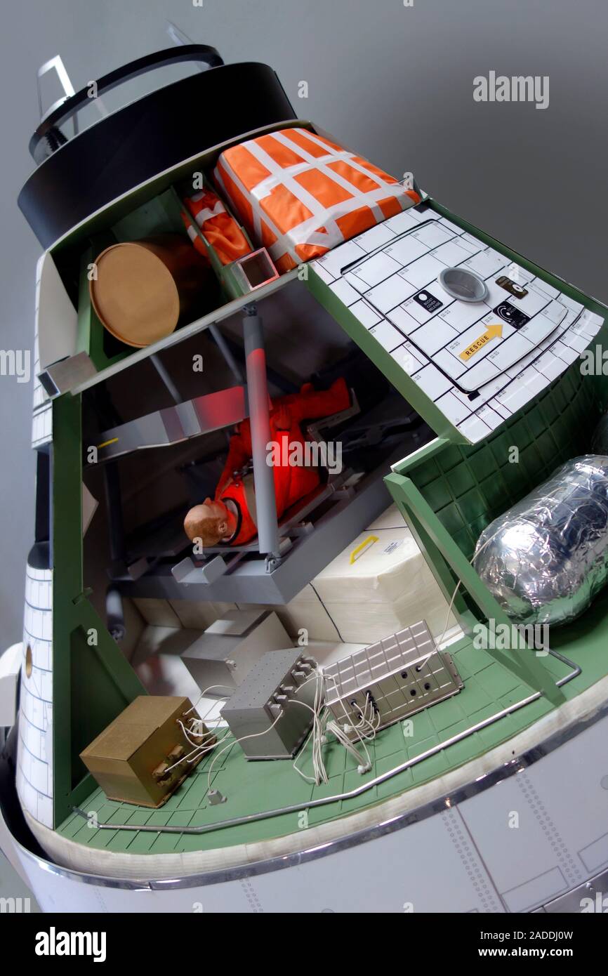 Cut-away model of NASA's Orion manned spacecraft, which is designed as ...
