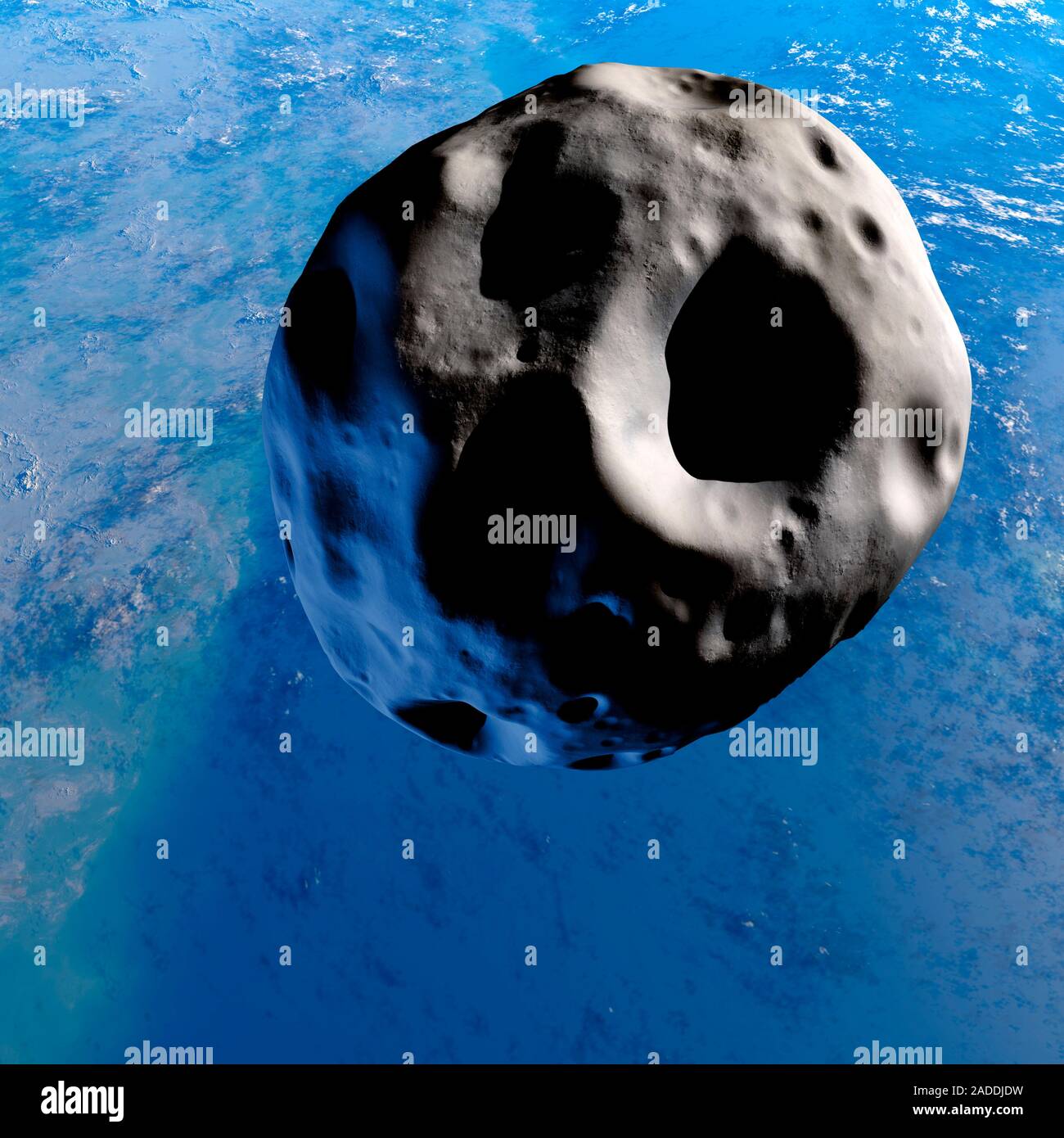 Asteroid approaching Earth, illustration Stock Photo - Alamy