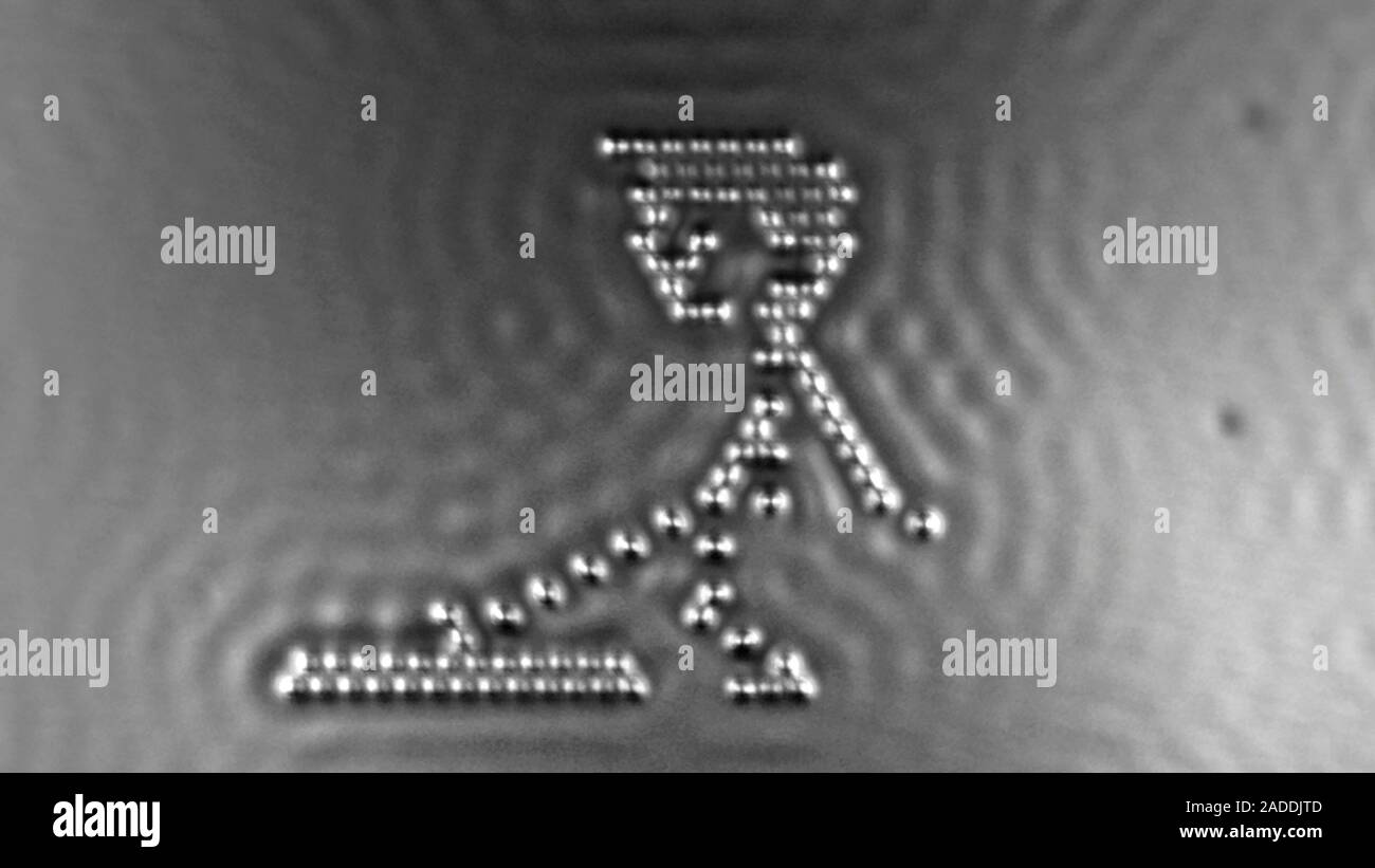 A Boy and His Atom, scanning tunnelling microscopy (STM) image. This ...