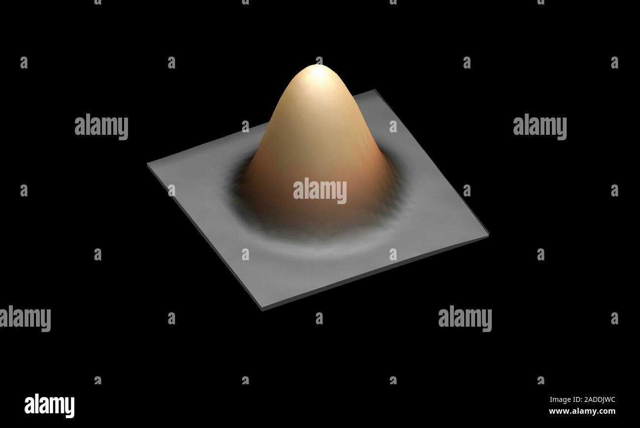 Single-atom view. Scanning tunelling microscope (STM) image of a single ...