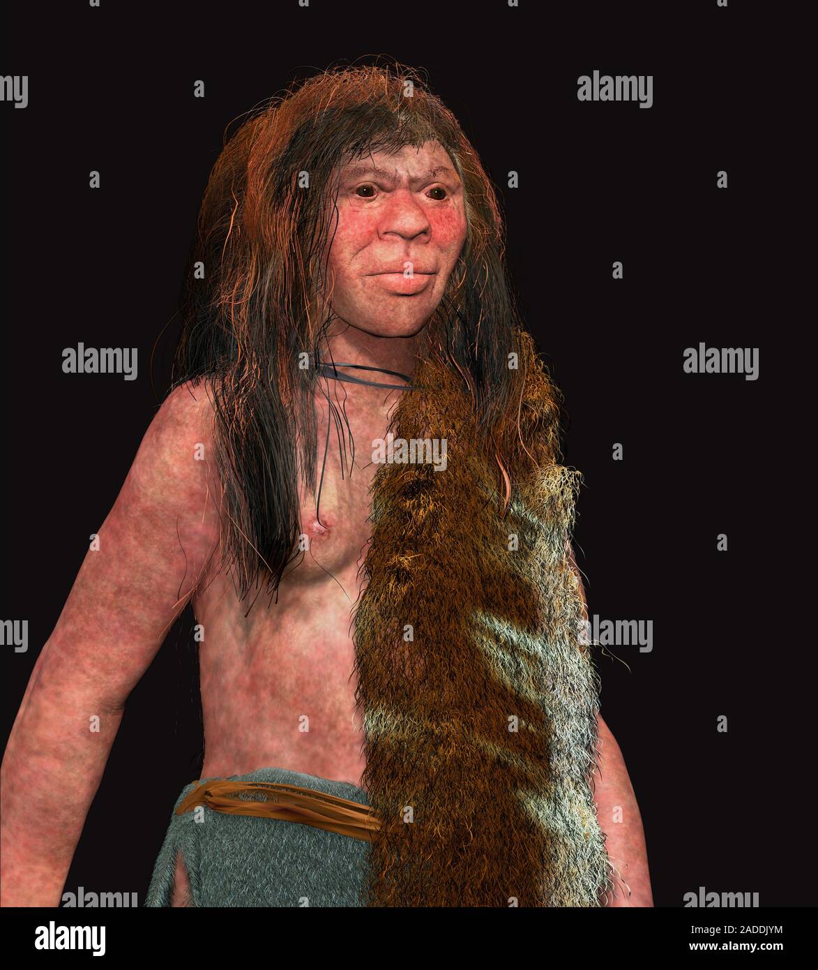 Illustration of a teenage girl who is the offspring of a Neanderthal ...