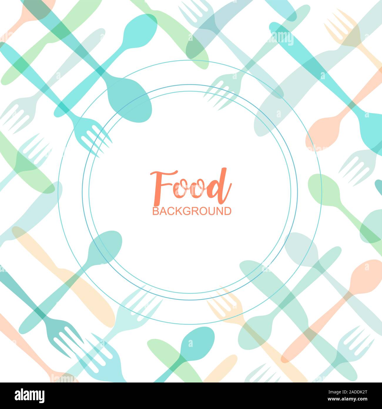 Spoon and forks Cute Cutlery Abstract background with multicolored ...