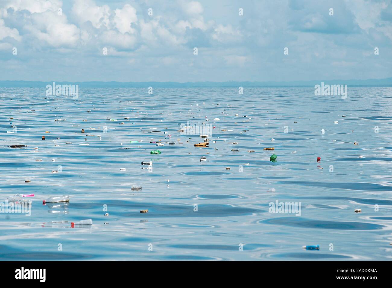 Plastic waste floating in the sea. Plastic waste is typically not ...