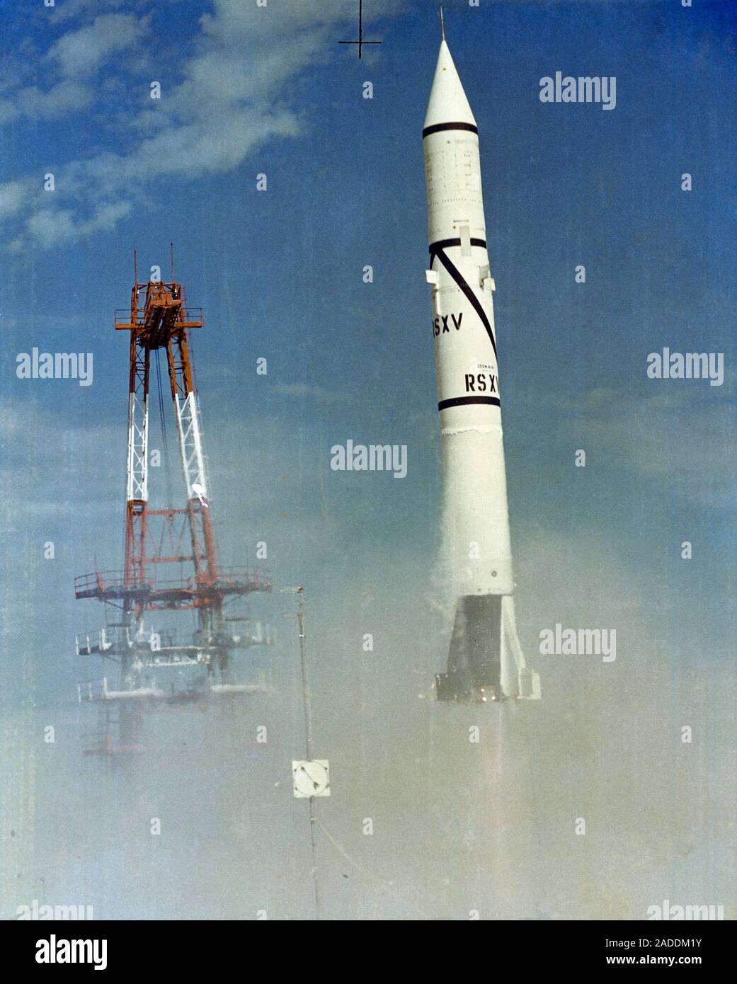 Redstone rocket launch, 1954. PGM-11 Redstone rocket launching from ...