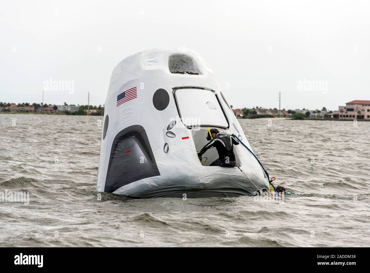 Recovery training for Crew Dragon spacecraft. Personnel from NASA ...