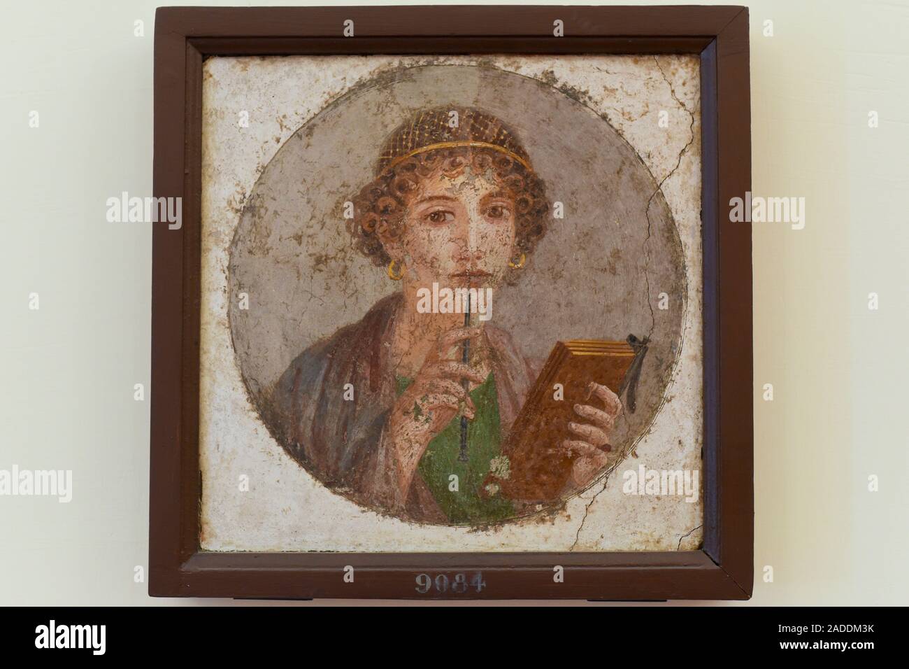 Pompeiian woman with wax tablet, portraying a Roman woman with gold ...