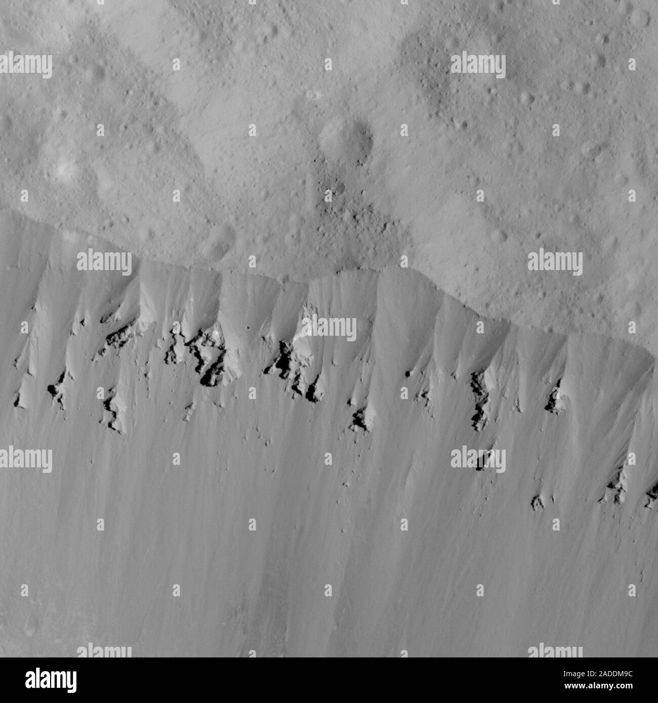 Occator Crater, Ceres. Composite satellite image showing landslides ...