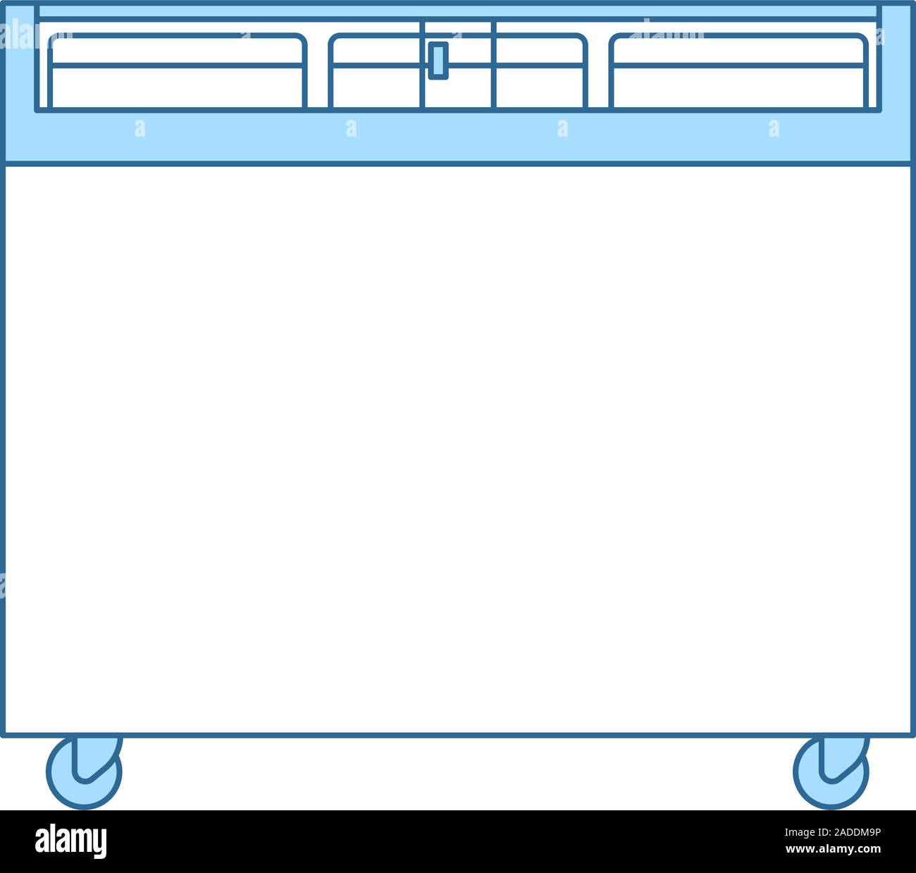 Supermarket Mobile Freezer Icon. Thin Line With Blue Fill Design ...