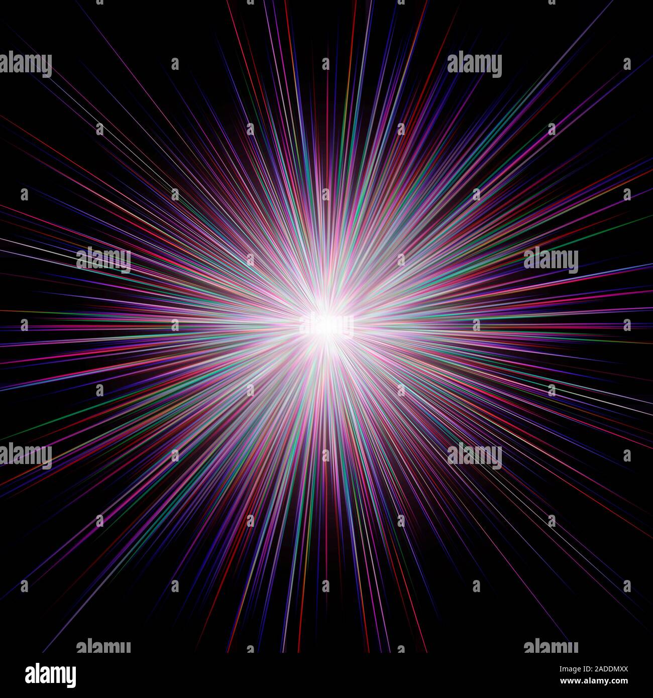 Computer illustration depicting the Big Bang, the huge explosion that ...