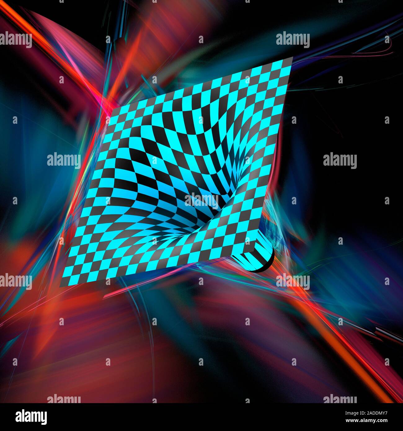 Black hole. Conceptual illustration depicting the spacetime grid curved ...