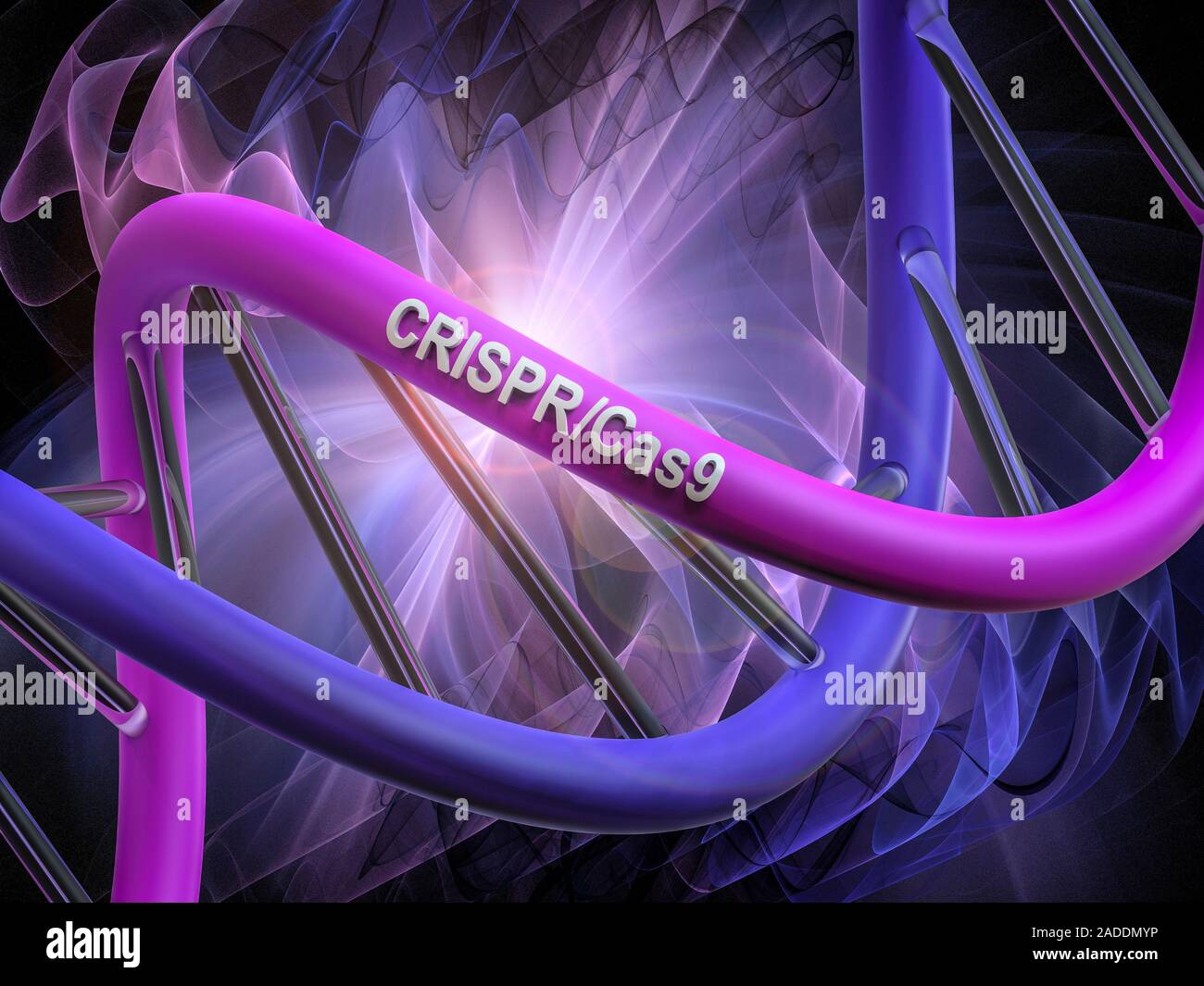 DNA model with CRISPR/Cas9 text. The CRISPR/Cas (Clustered Regularly ...
