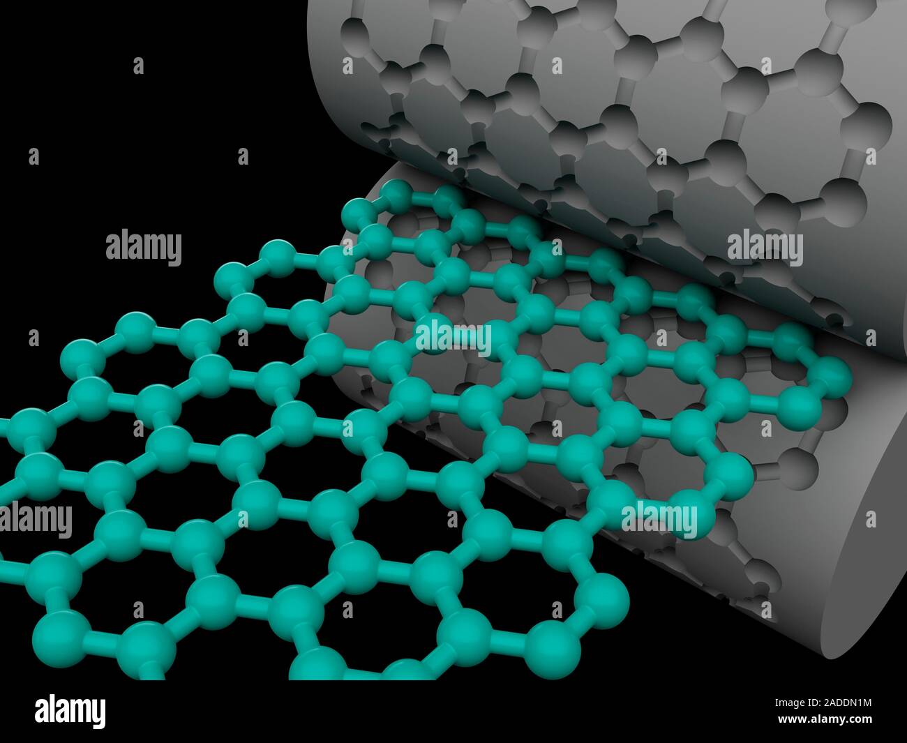Graphene sheet generator. Conceptual illustration showing ...