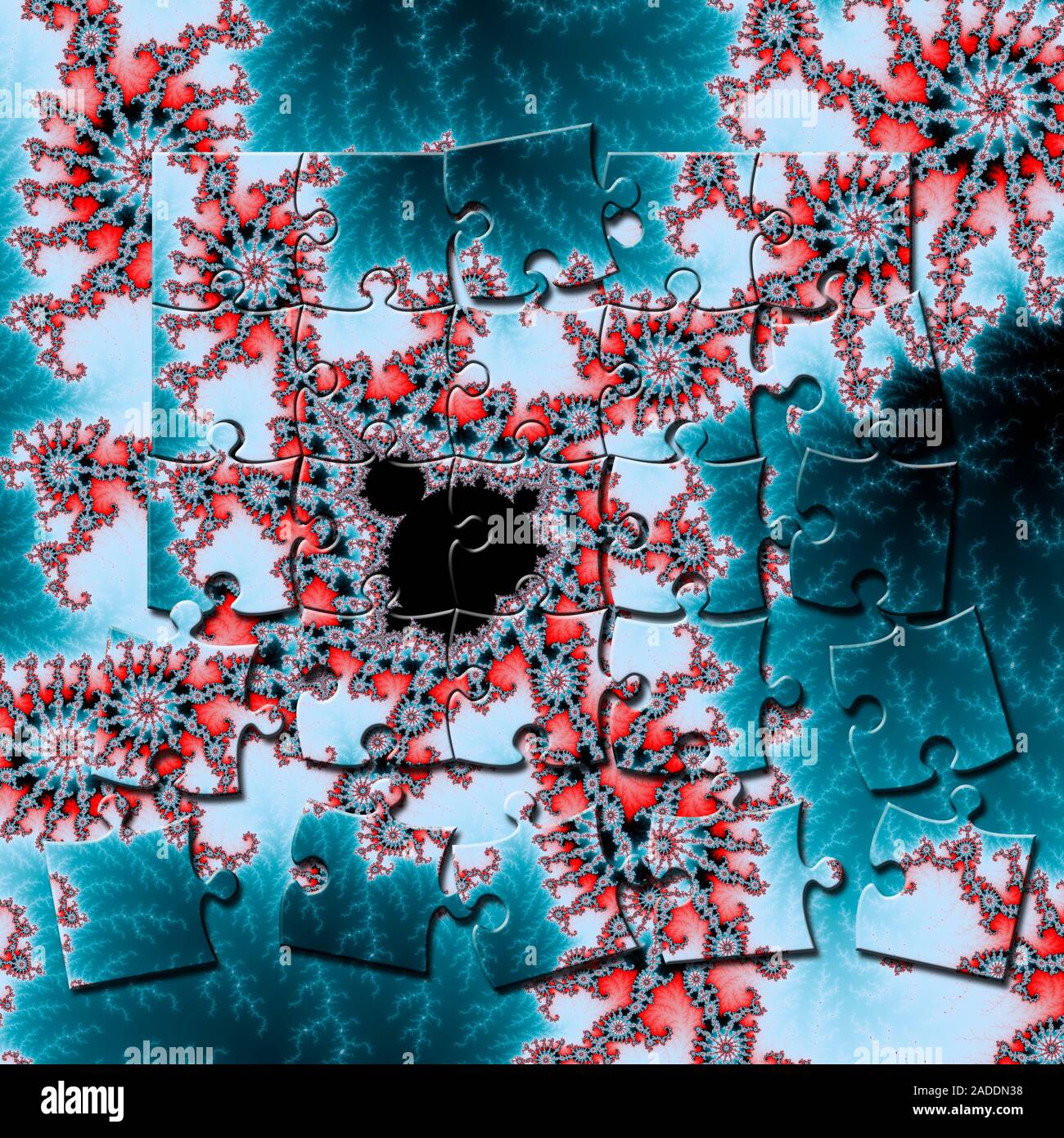 Mandelbrot fractal puzzle. Illustration showing a puzzle of an image derived from a Mandelbrot ...